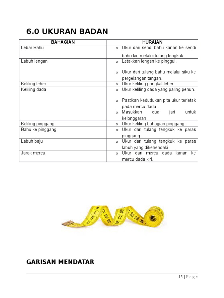 5 Ukuran Badan | PDF