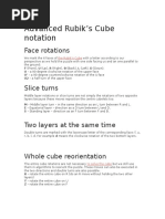 Rubik's Cube Notation - What The Rotation Letters Mean - F R' U2 | PDF ...