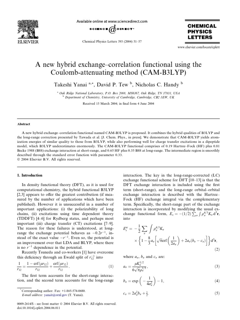 B3lyp PDF | PDF | Density Functional Theory | Atomic Physics