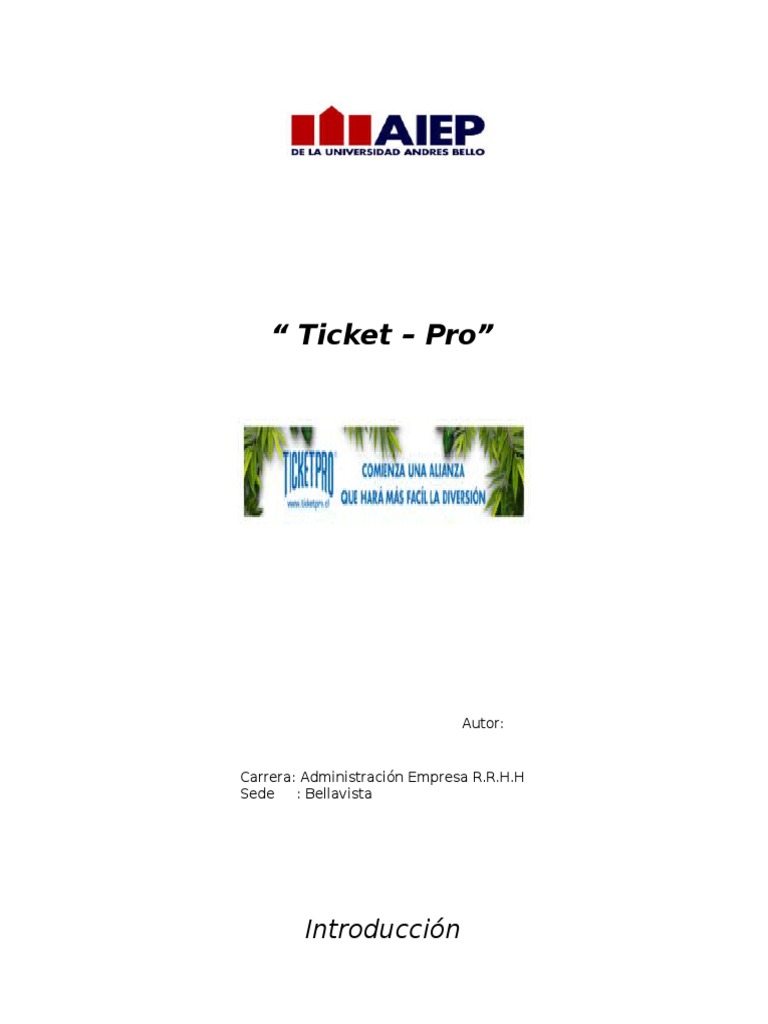 Ejemplo Sumativa II TicketPro | PDF | Internet | Marketing