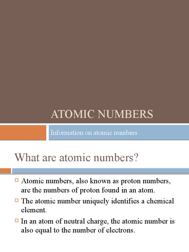 Understanding Atomic Numbers Explained | PDF | Science & Mathematics