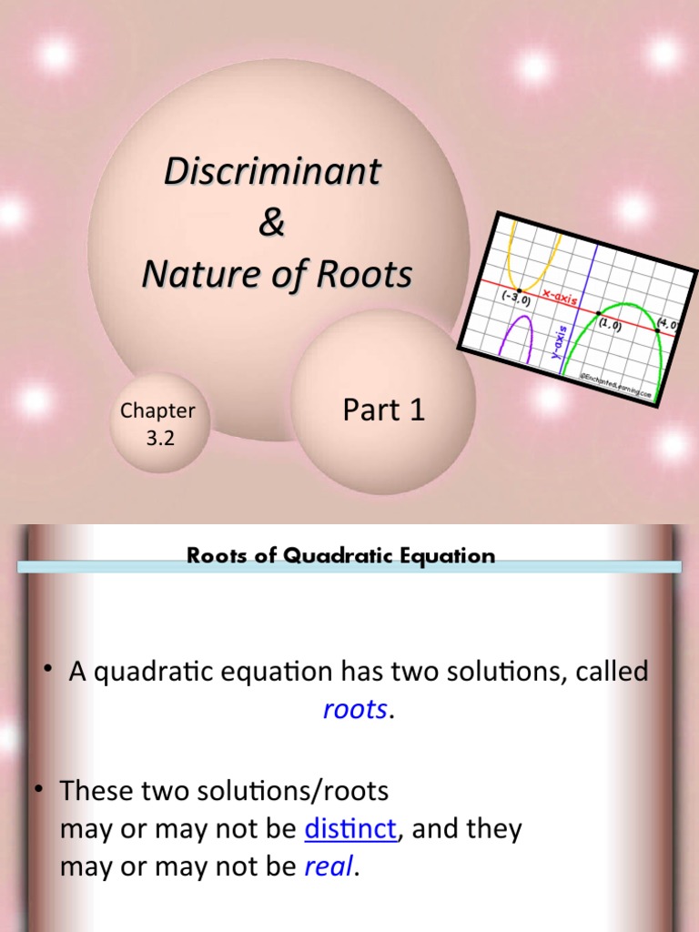 Discriminant & Quadratic Roots | PDF | Teaching Methods & Materials