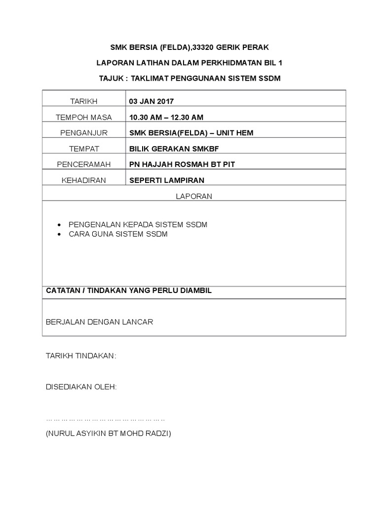 Contoh Laporan Ladap | PDF