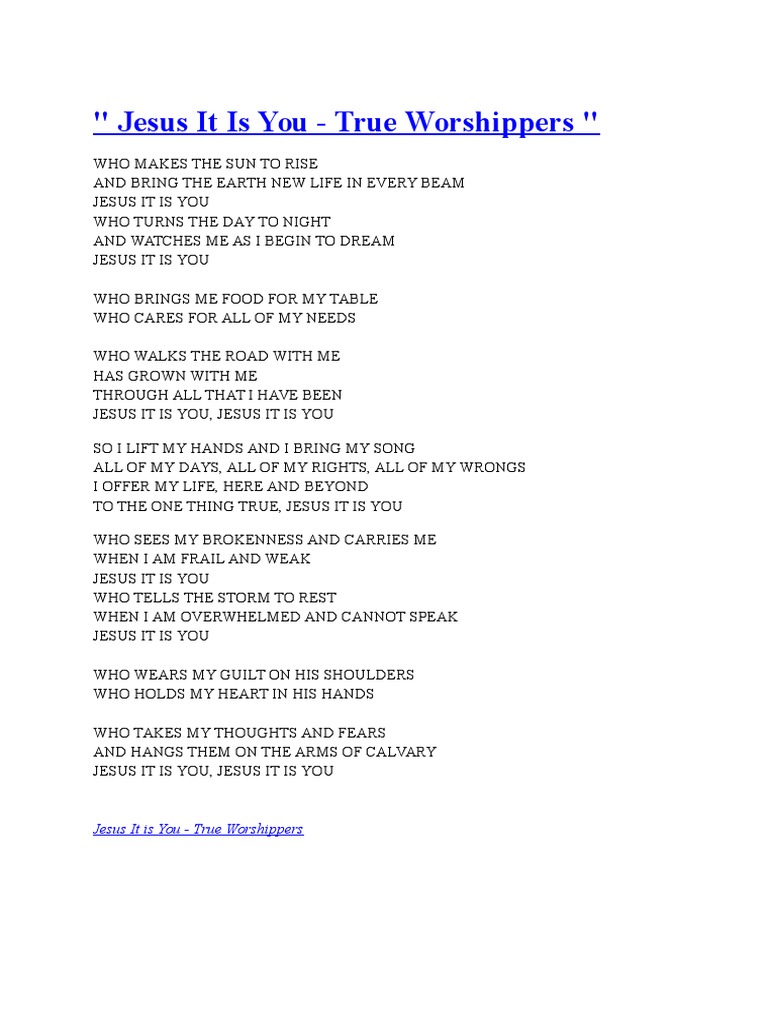 Jesus It Is You | PDF