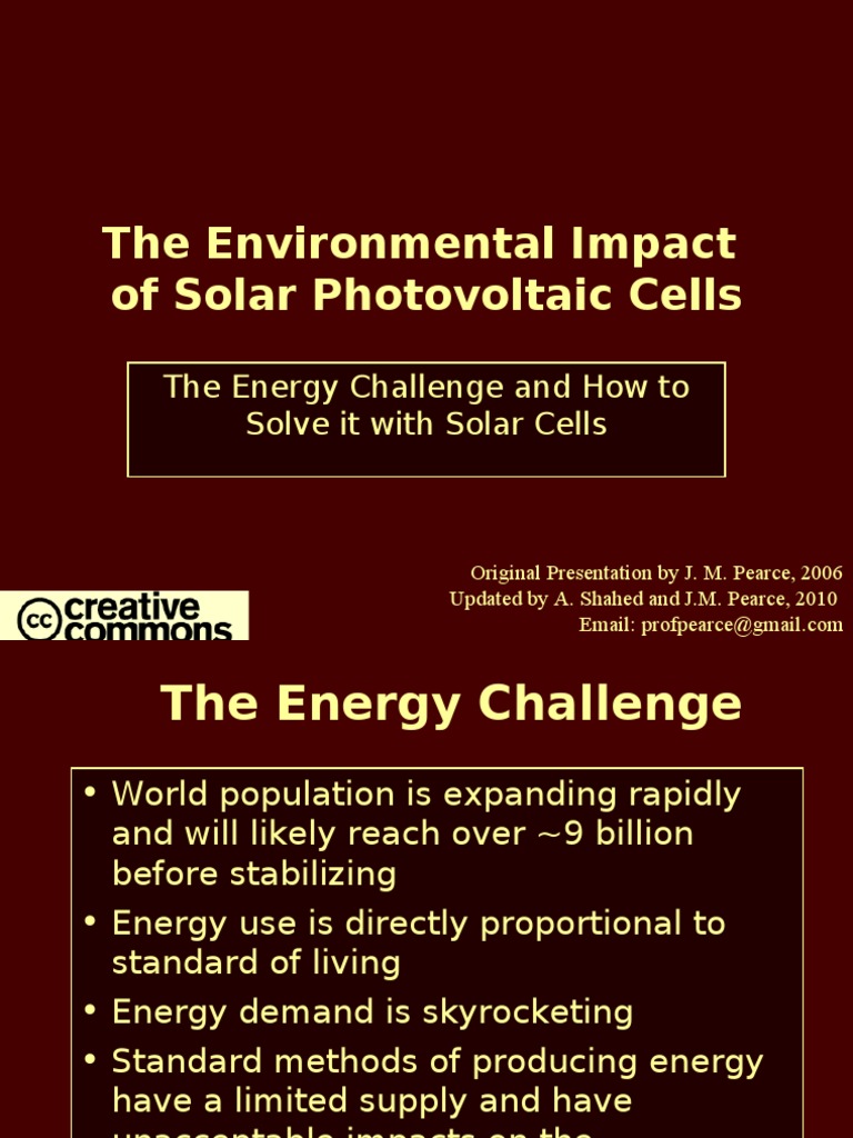 Environmental Impact of Solar Cells | PDF | Photovoltaics | Solar Power