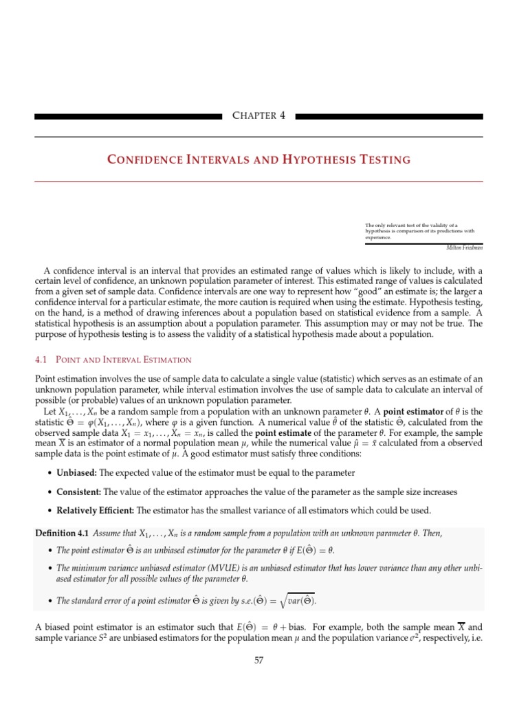 Chapters4 5 PDF | PDF | Estimator | Bias Of An Estimator