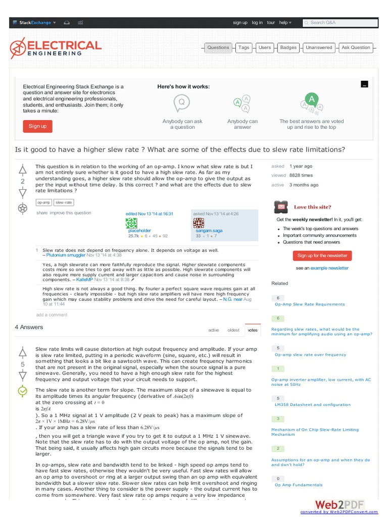 Is It Good To Have A Higher Slew Rate ? What Are Some of The Effects ...