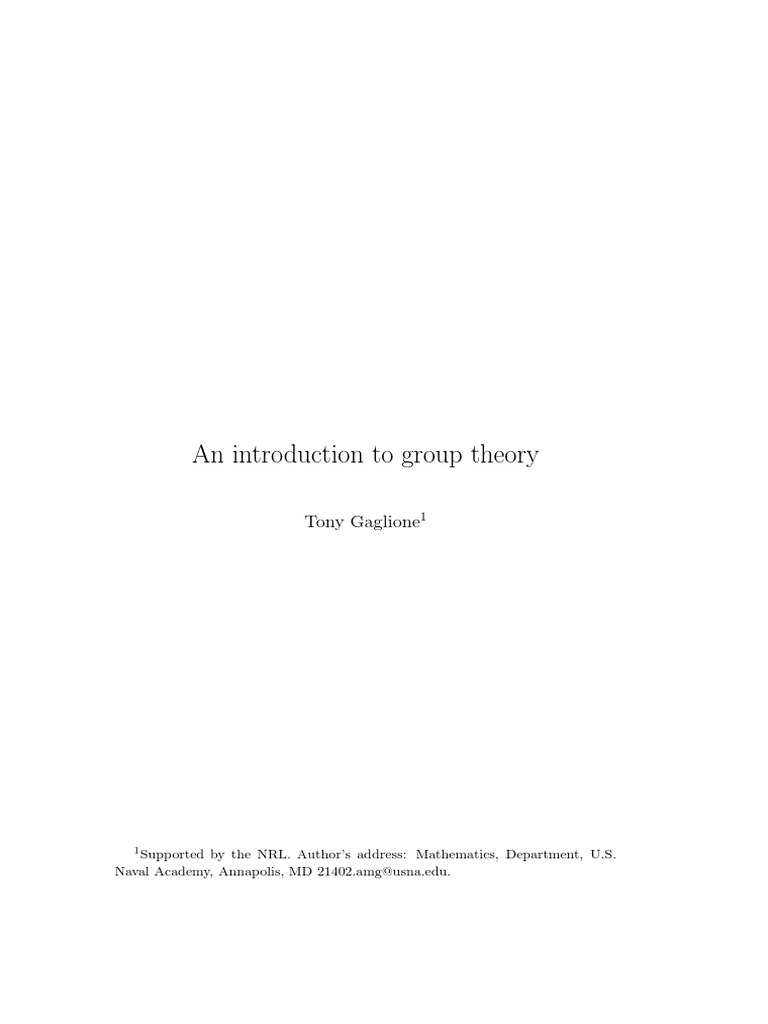 An Introduction To Group Theory PDF | PDF | Group (Mathematics ...