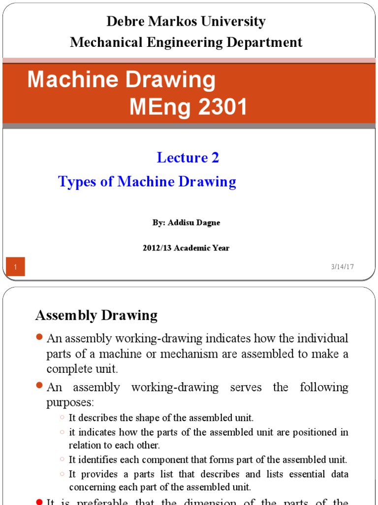 Types of Machine Drawing | PDF | Technical Drawing | Machines