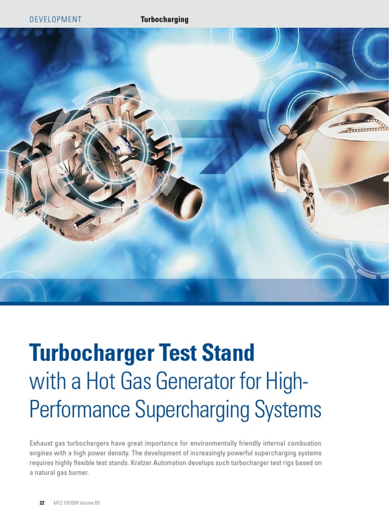 Turbocharger Test Stand With A Hot Gas Generator For High - Performance ...