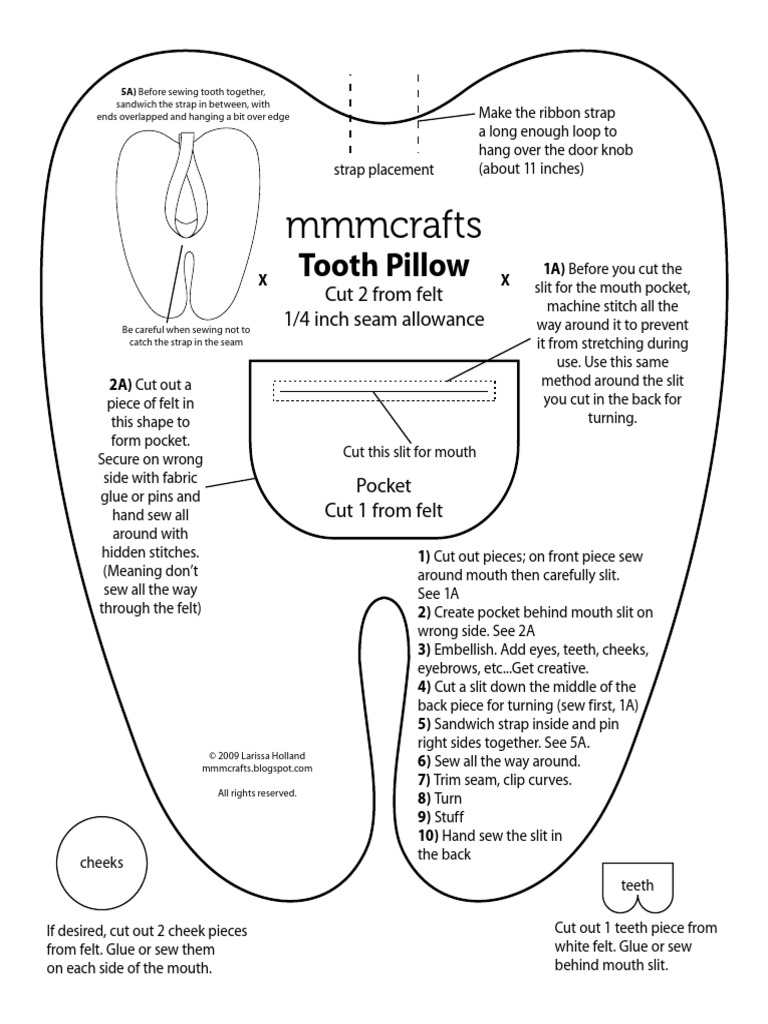 Toothtemplate PDF | PDF | Seam (Sewing) | Sewing