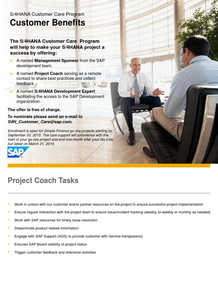 S4HANA Customer Care Program - Customer Benefits V7 0ppartneredge | PDF