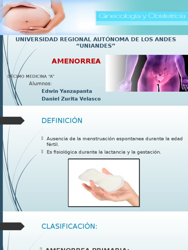 AMENORREA | PDF | Ginecología | Enfermedades y trastornos