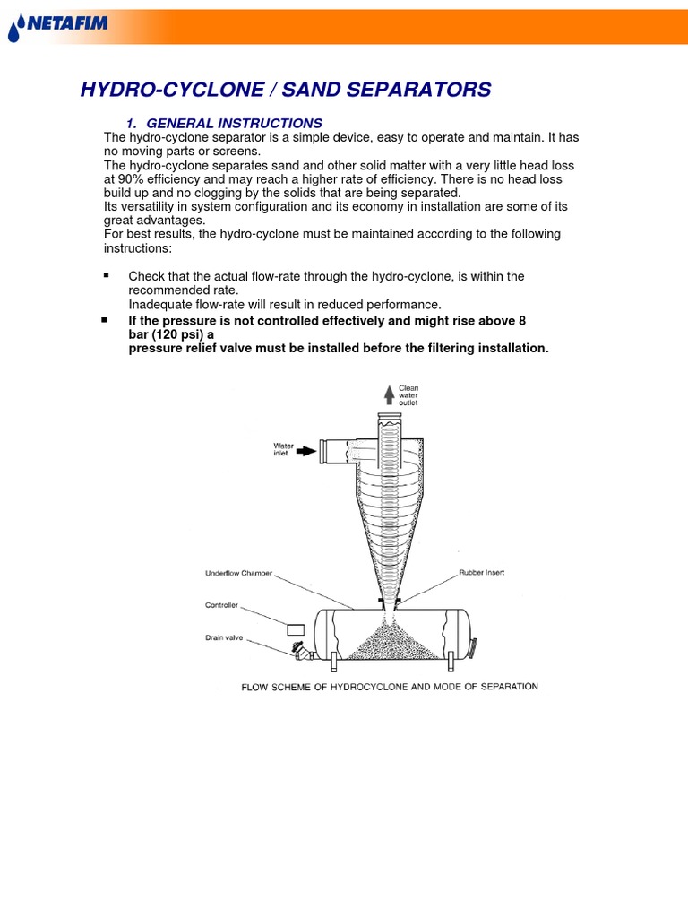 Hydrocyclones Maintenance PDF | PDF | Filtration | Valve