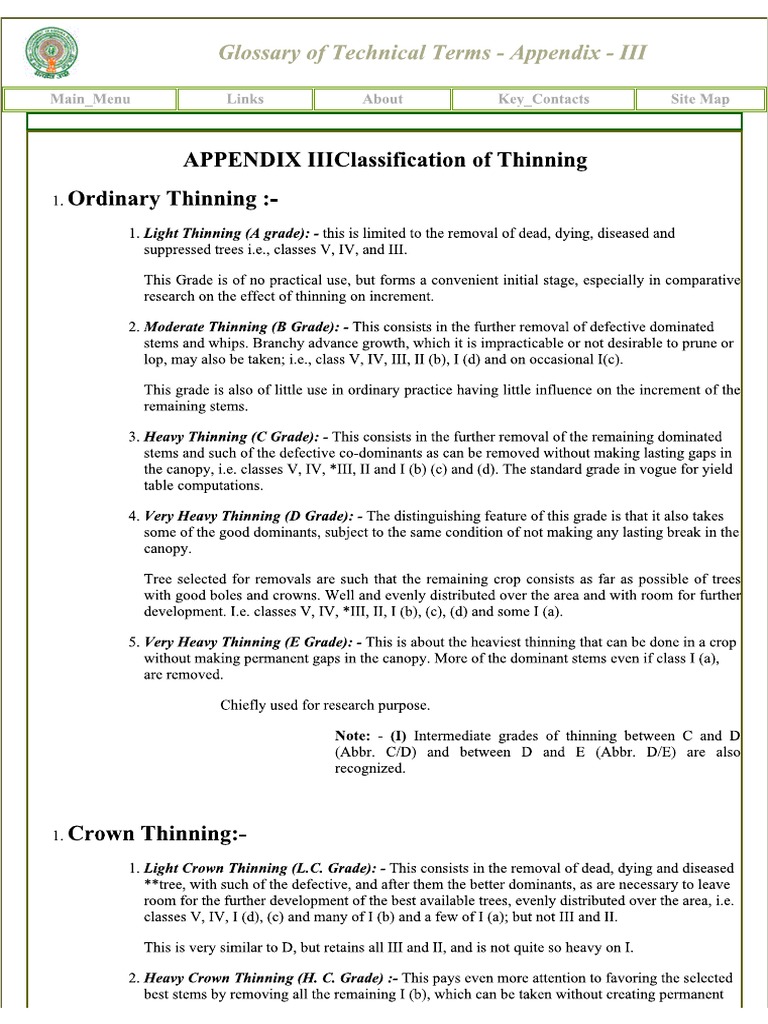 Classification of Thinning | PDF