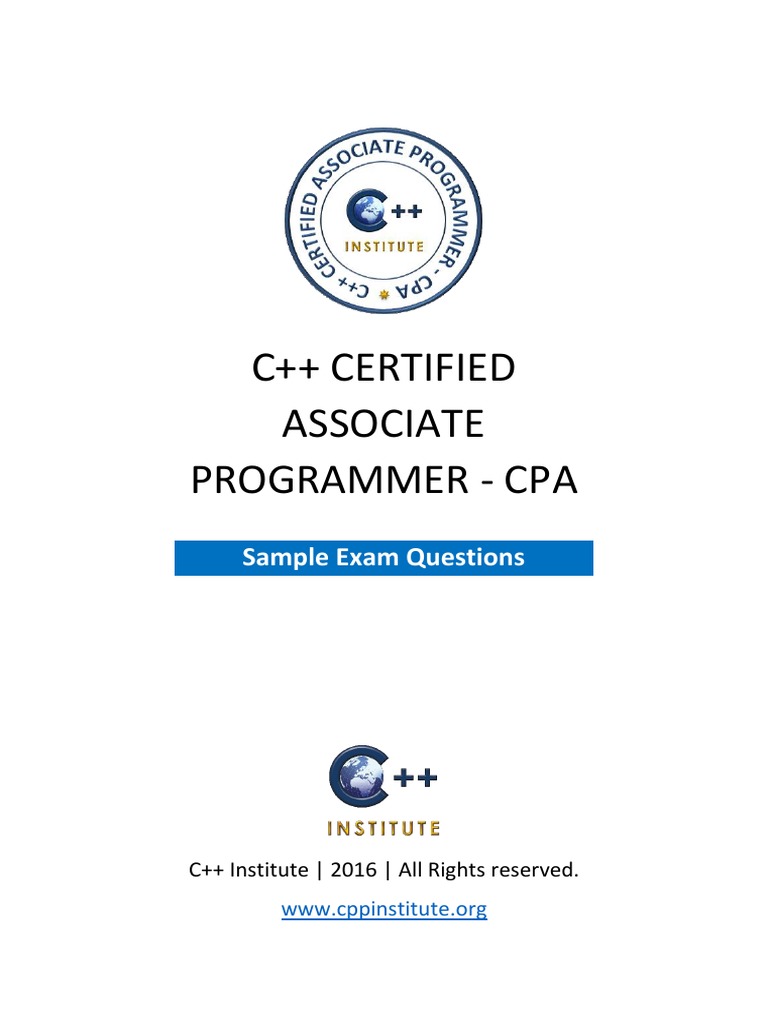 CPA Sample Exam Questions | C++ | Software Engineering