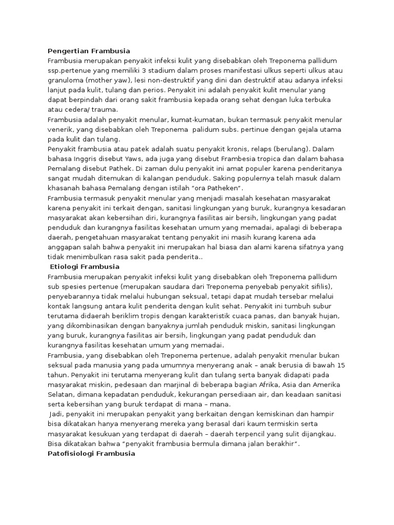 Gejala dan Penularan Frambusia | PDF