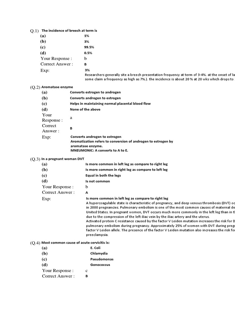 OBG MCQs | PDF | In Vitro Fertilisation | Urinary Incontinence