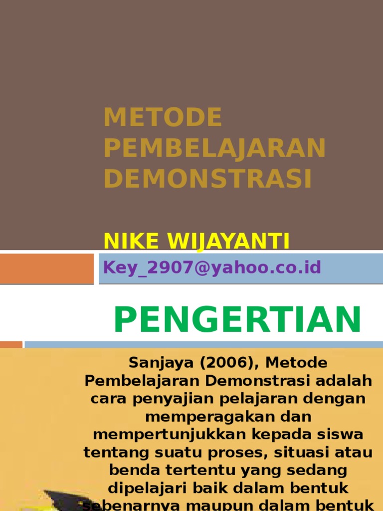 Metode Pembelajaran Demonstrasi | PDF