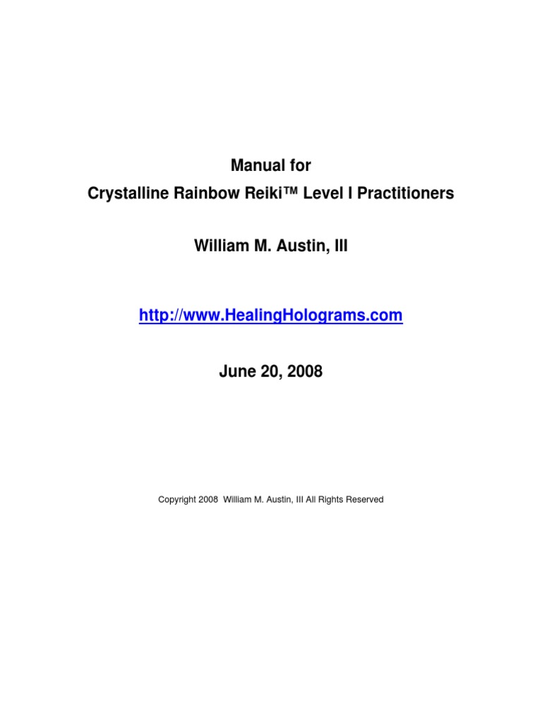 Crystalline Rainbow Reiki Manual Level 1 | PDF | Creator Deity | Reiki