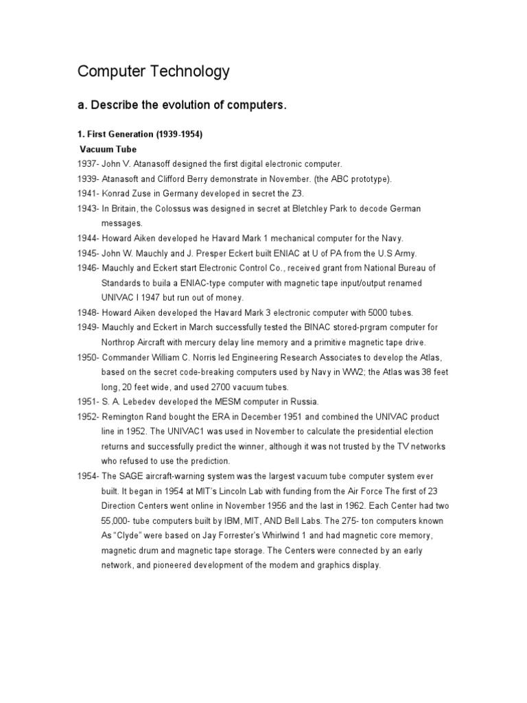 Evolution of PC (First) | PDF