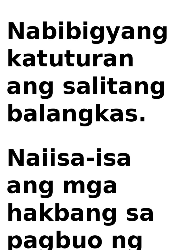Pagsulat NG Tentatibong Balangkas | PDF