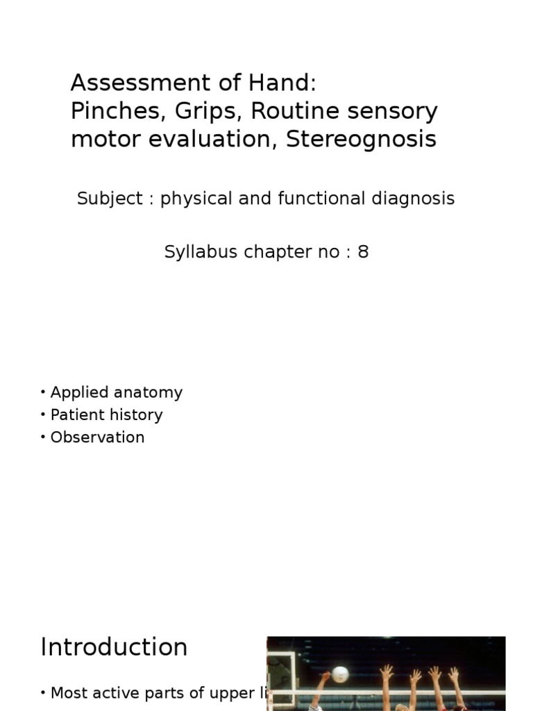 Assessment of Hand | PDF | Hand | Limbs (Anatomy)