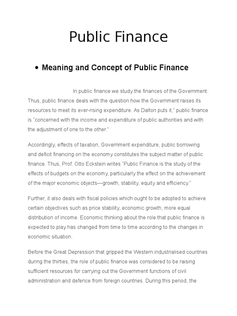 Public Finanace | Public Finance | Keynesian Economics