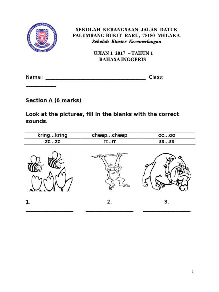 Ujian 1 - Bi - Y1 - 2017 | PDF