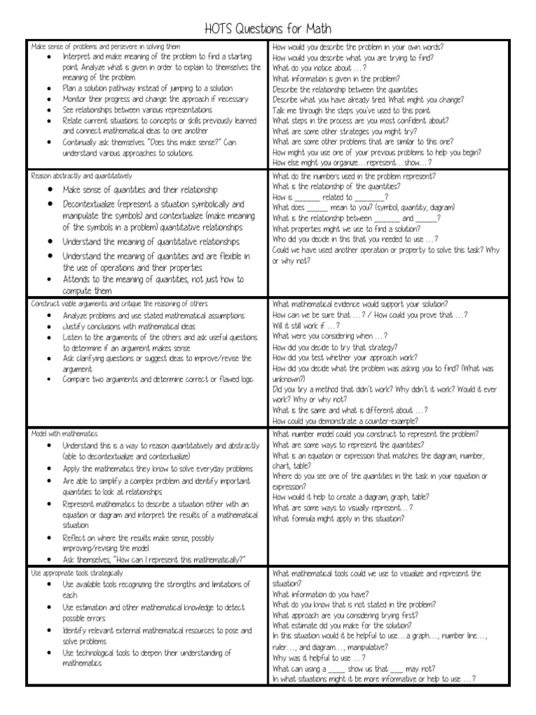 HOTS Questions For Math PDF | PDF | Argument | Teaching Mathematics