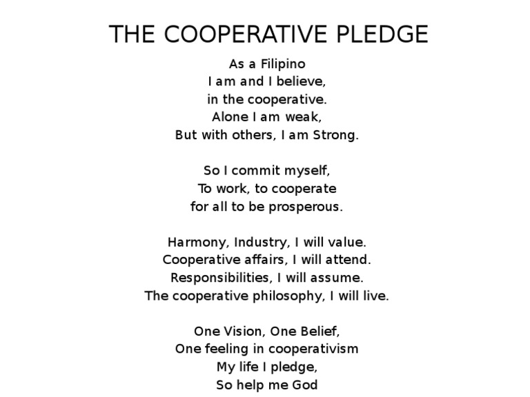 The Cooperative Pledge | PDF