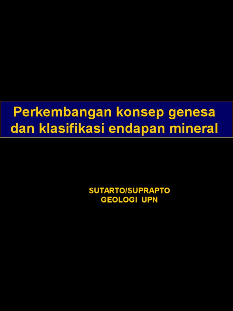 Klasifikasi Endapan Mineral | PDF