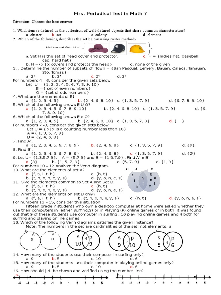 1st Periodical Test | PDF | Integer | Fraction (Mathematics)