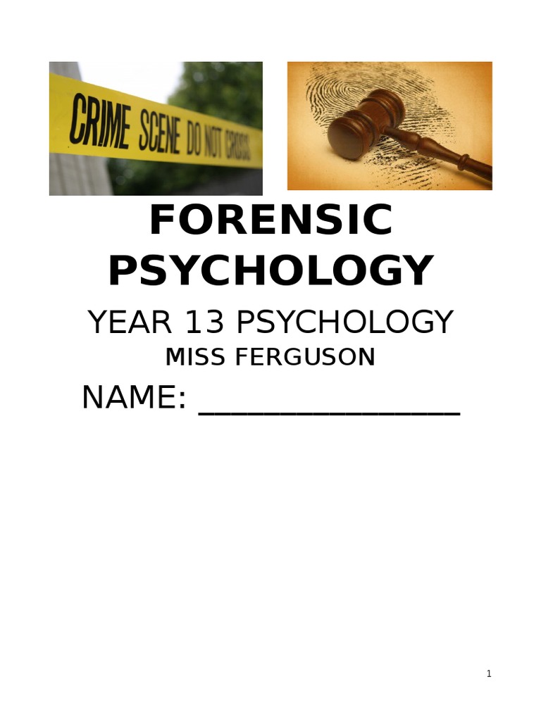 Forensic Psychology Booklet | PDF | Offender Profiling | Mens Rea