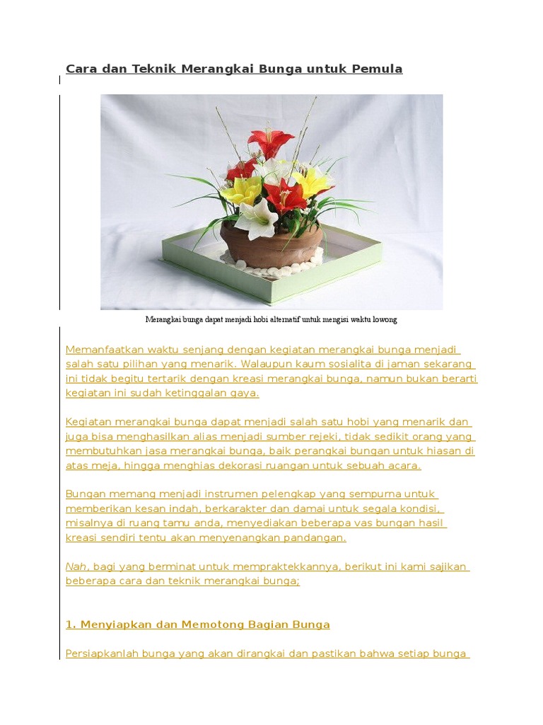 Cara Merangkai Bunga | PDF
