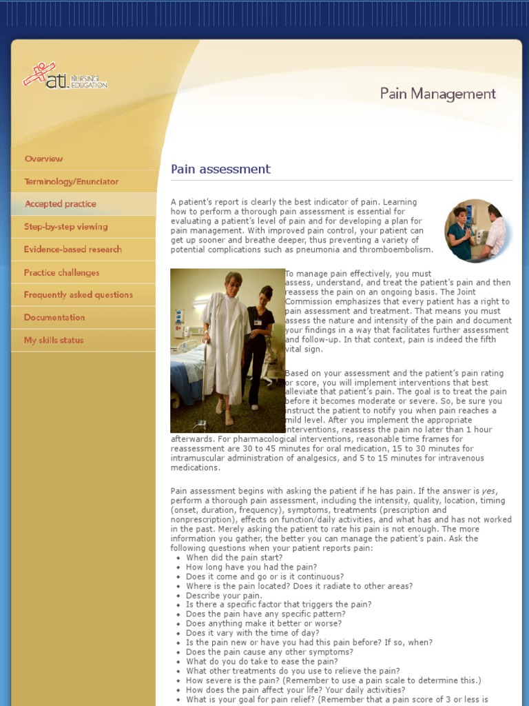 Assess Patient Pain Thoroughly | PDF | Pain | Pain Management