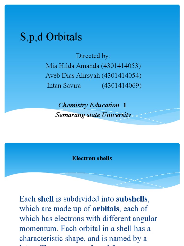 S P D Orbitals Pdf Atomic Orbital Electron