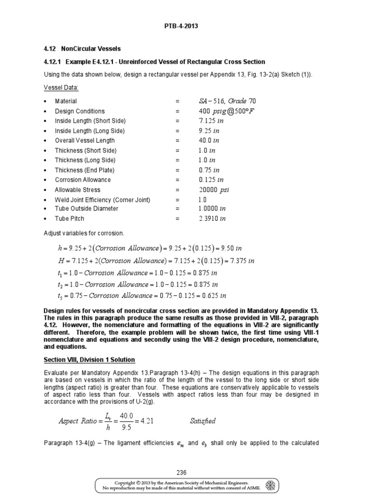 Pages From ASME PTB-4-2013 - Section VIII-Division 1 Example Problem ...