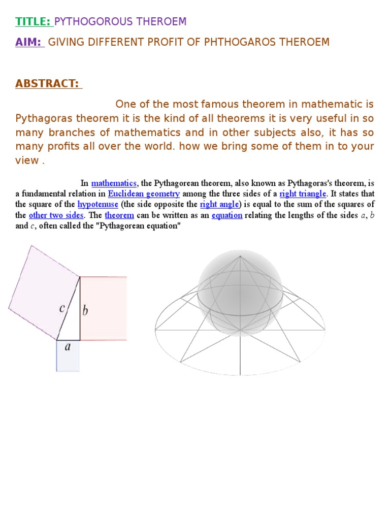 Pythagaros Thheroem | PDF | Teaching Methods & Materials