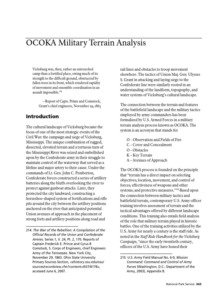 OCOKA Military Terrain Analysis PDF | PDF | Siege Of Vicksburg ...