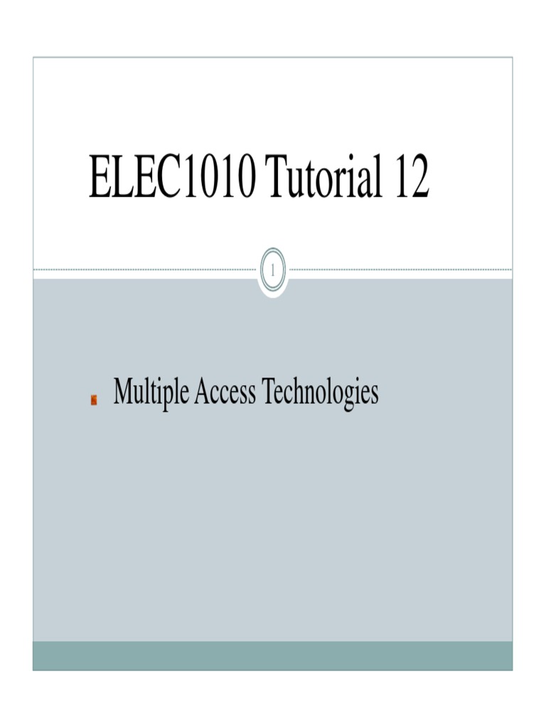 Tutorial 12 | PDF | Code Division Multiple Access | Channel Access Method