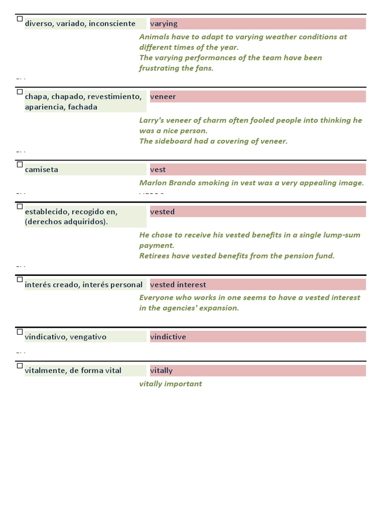 English Vocabulary Insights | PDF