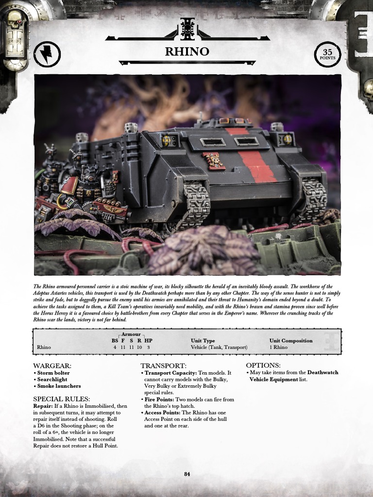 Wh40k - DeathWatch - Codex 7E 22 | Tanks | Military Equipment