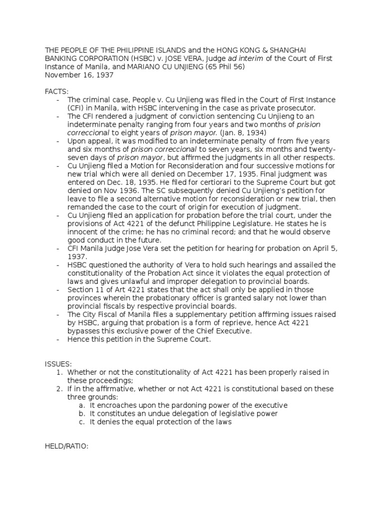 Case Digest | PDF | Equal Protection Clause | Pardon