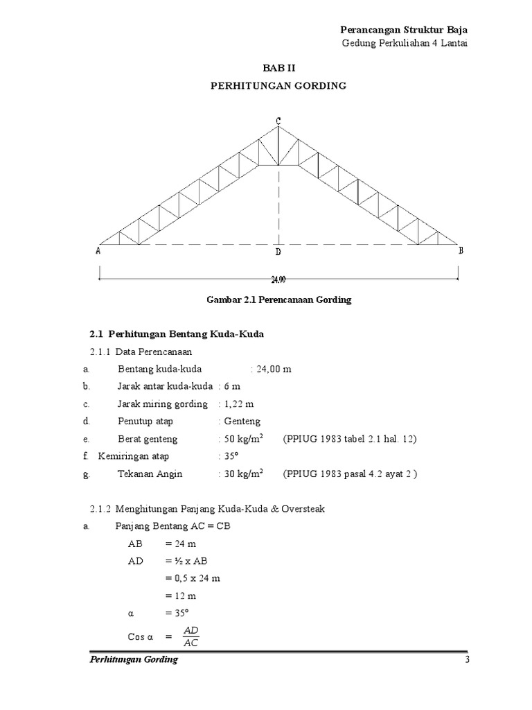 Bab Ii - Perhitungan Gording | PDF