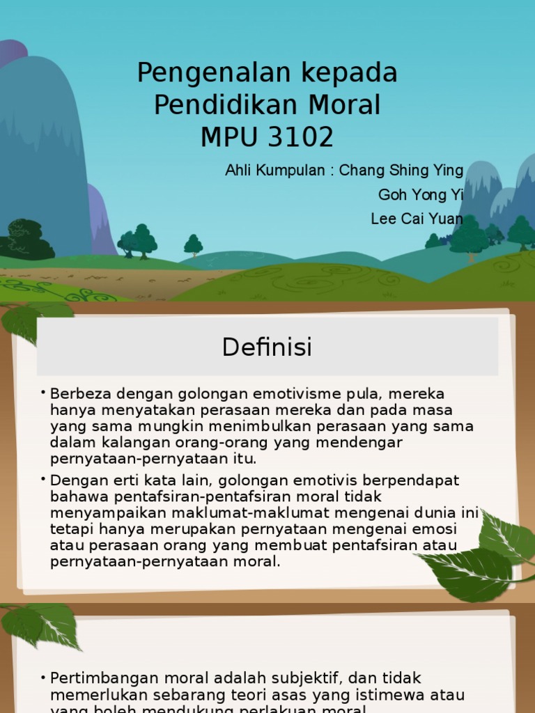 Pengenalan Emotivisme dalam Moral | PDF