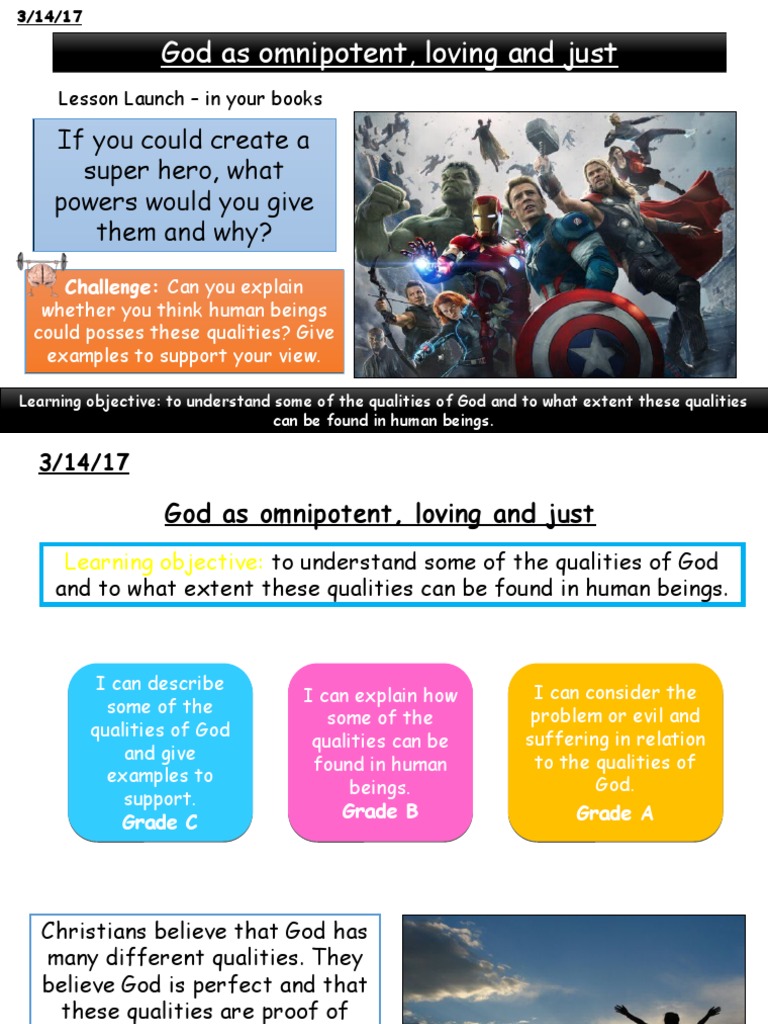 God As Omnipotent Loving and Just | PDF | Problem Of Evil | Omnipotence