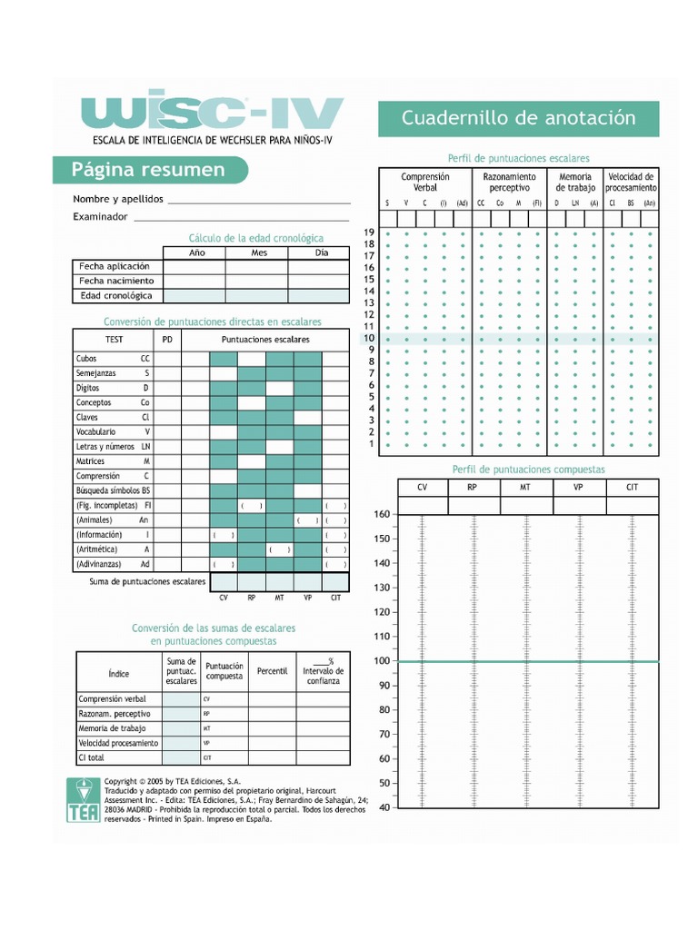 Protocolos Wisc IV | PDF | Síndrome de Asperger | Autismo