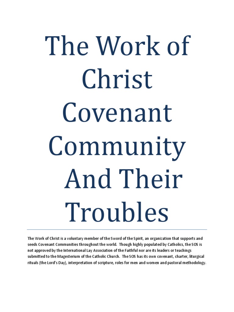 The Work of Christ Covenant Community and Their Troubles | PDF | Jesus ...