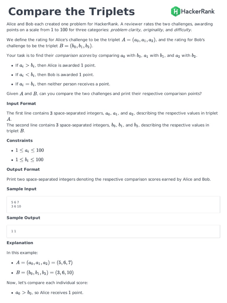 Compare The Triplets English | PDF